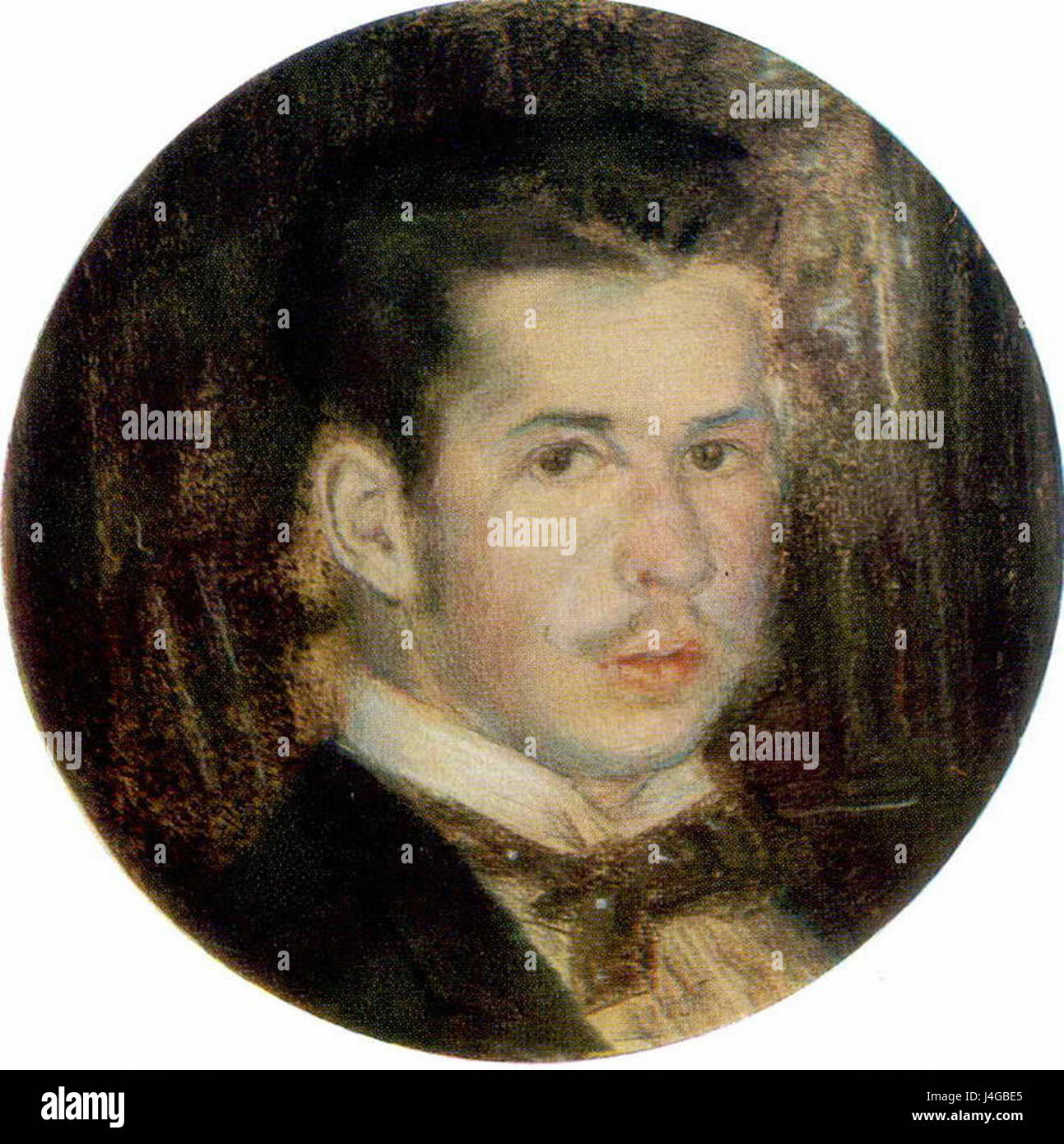 A self-portrait by Russian artist Konstantin Somov, painted in 1895. It ...