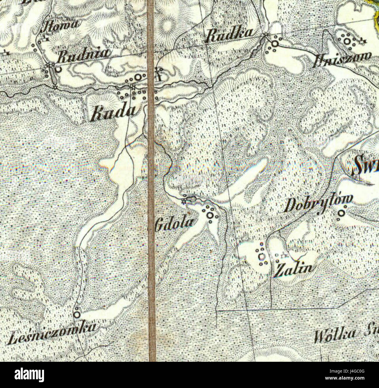 This 19th-century map illustrates the lands of the Ruda Huta commune ...