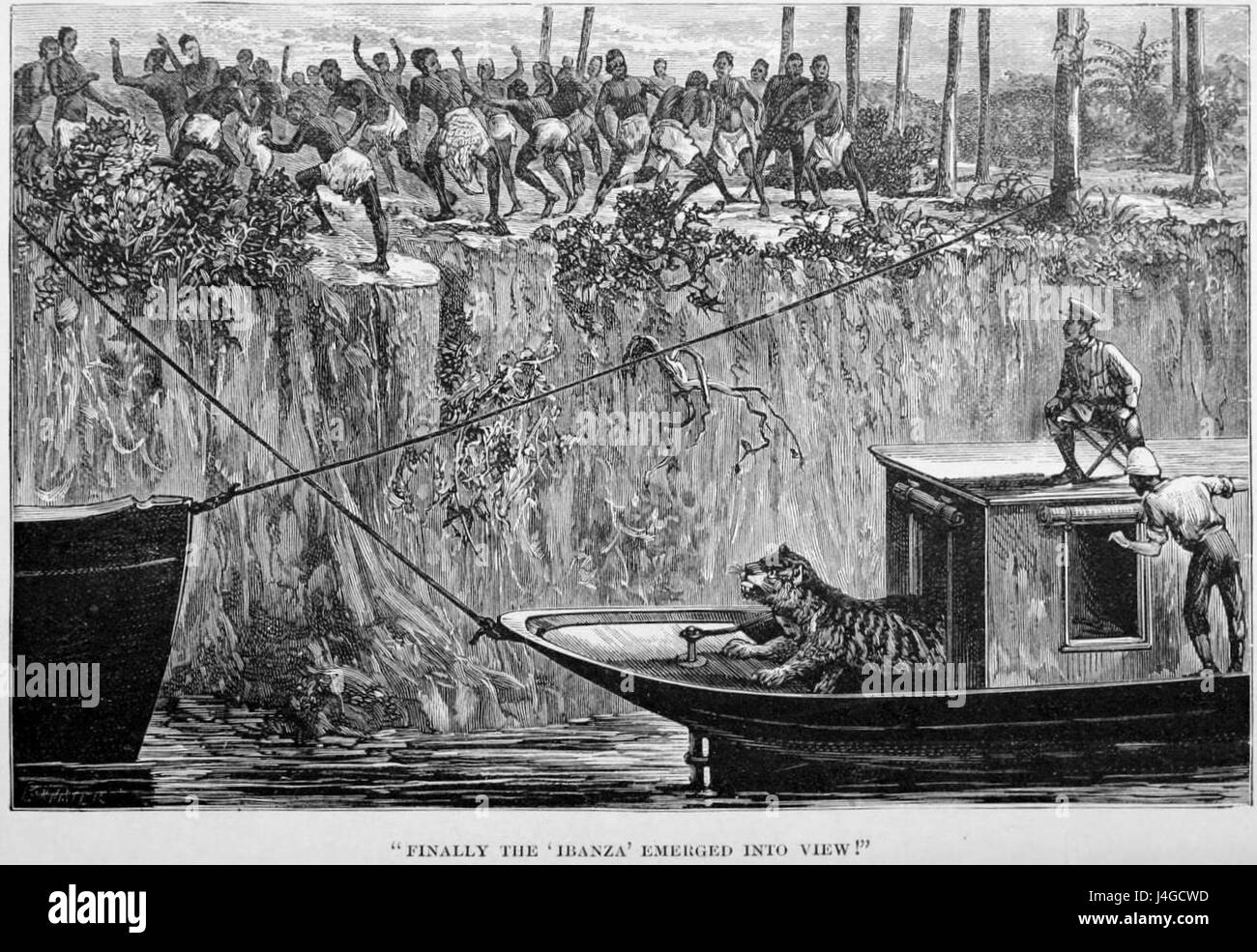 This illustration marks the moment when Henry Morton Stanley reached ...