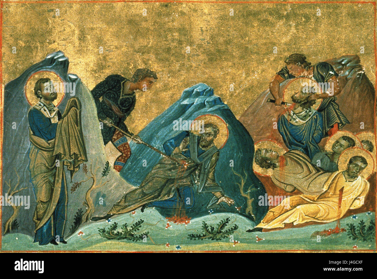 This illustration from the Menologion of Basil II depicts Stachys ...