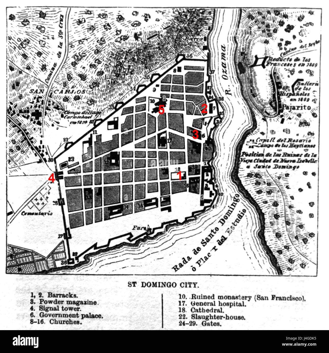 Santo domingo map hi-res stock photography and images - Alamy