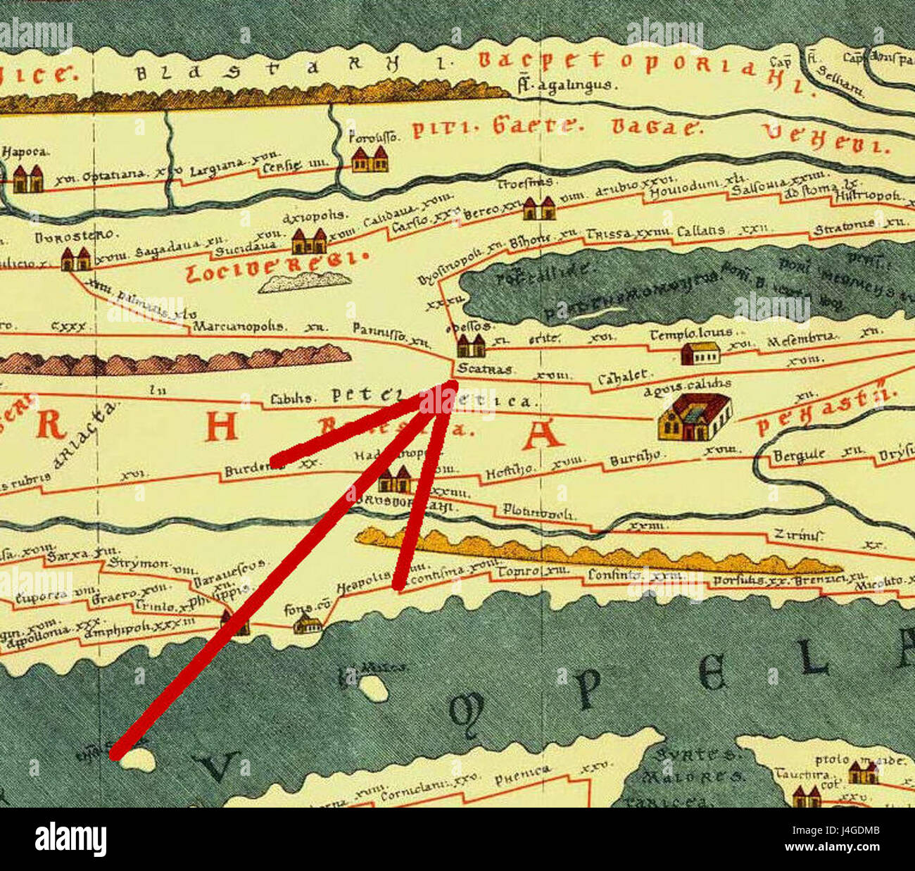 The Scatras Panizowo is part of the Peutinger Table, an ancient Roman ...