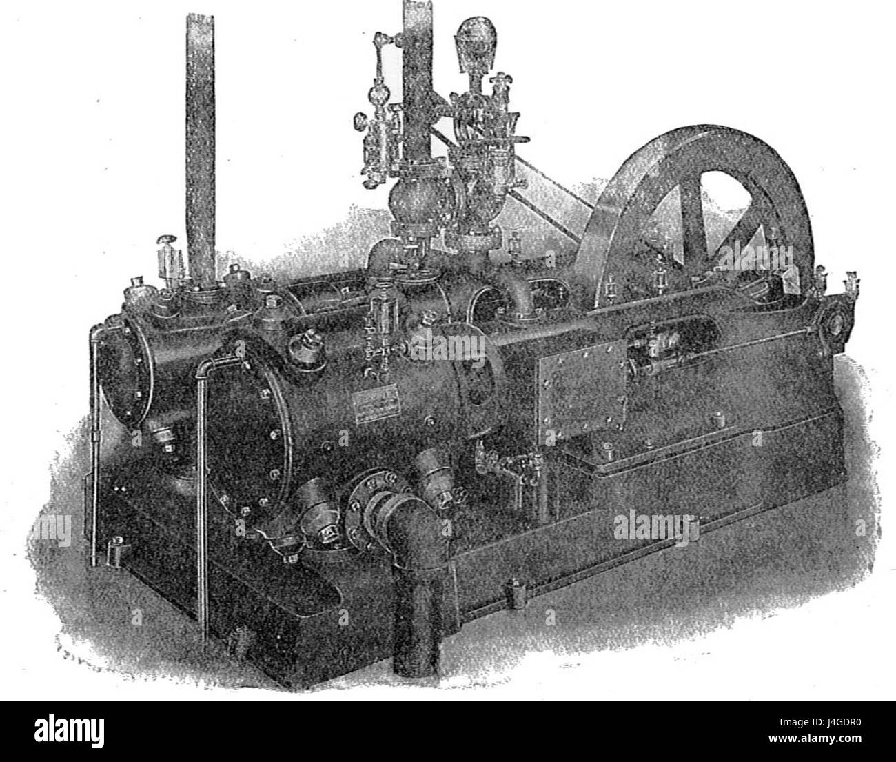 This entry refers to a steam-driven air compressor, a mechanical device ...