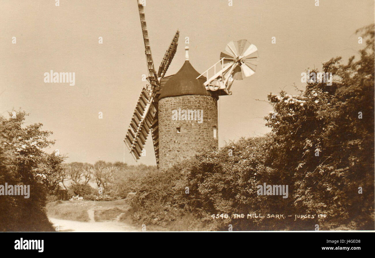 Sark windmill working Stock Photo - Alamy