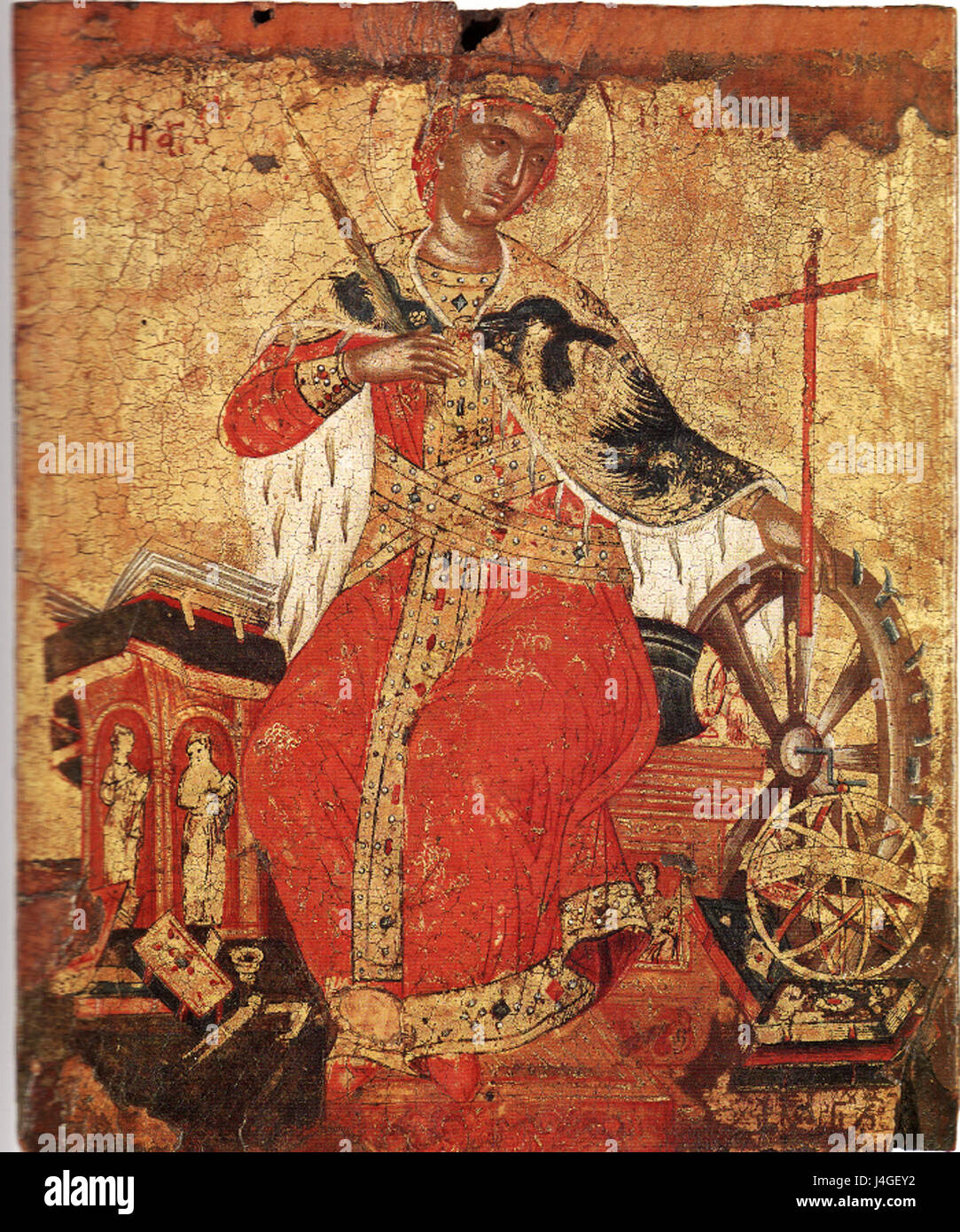 The 17th-century icon of Saint Catherine, created in Greece, showcases ...
