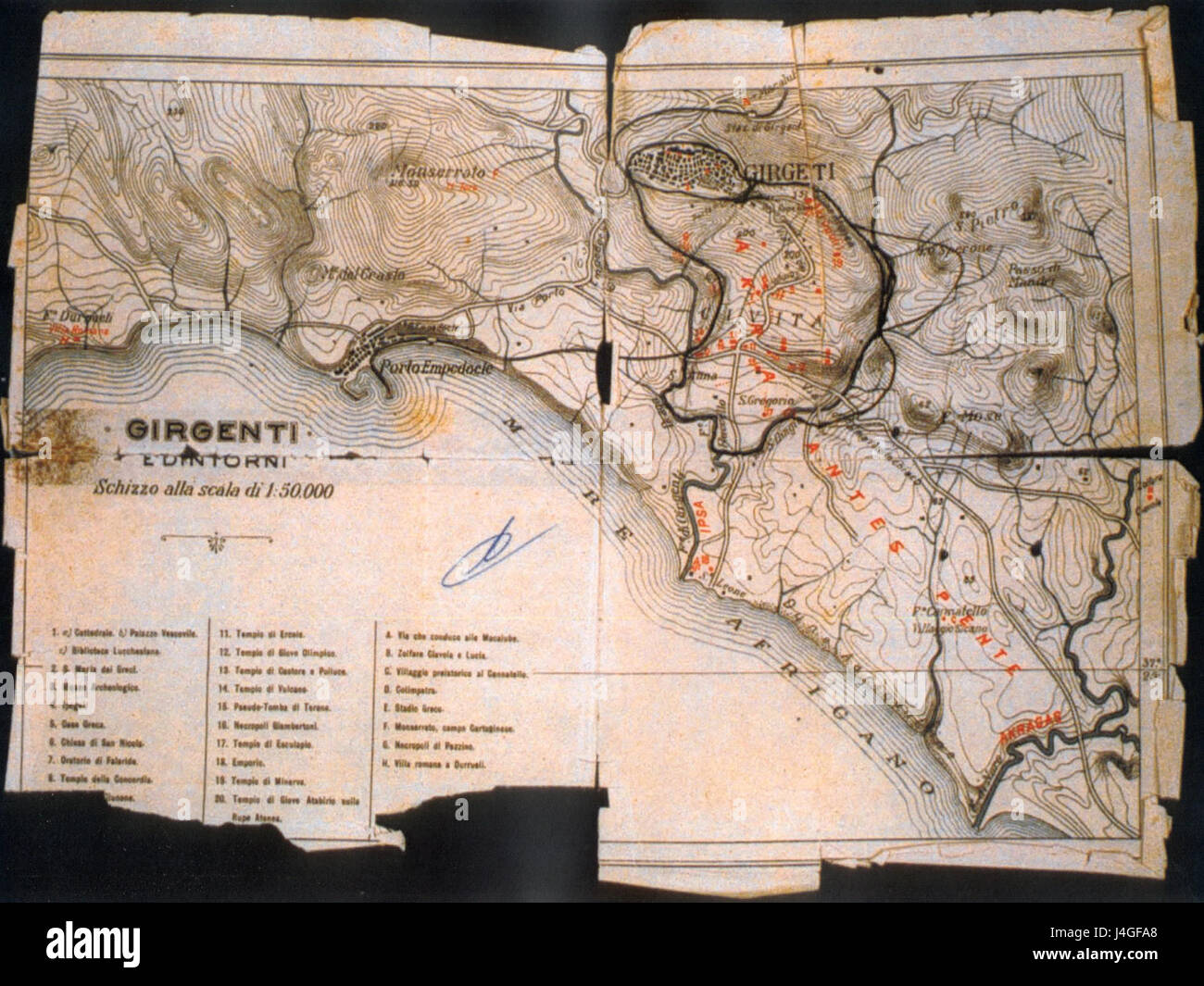 Schubring Akragas map 1 Stock Photo - Alamy