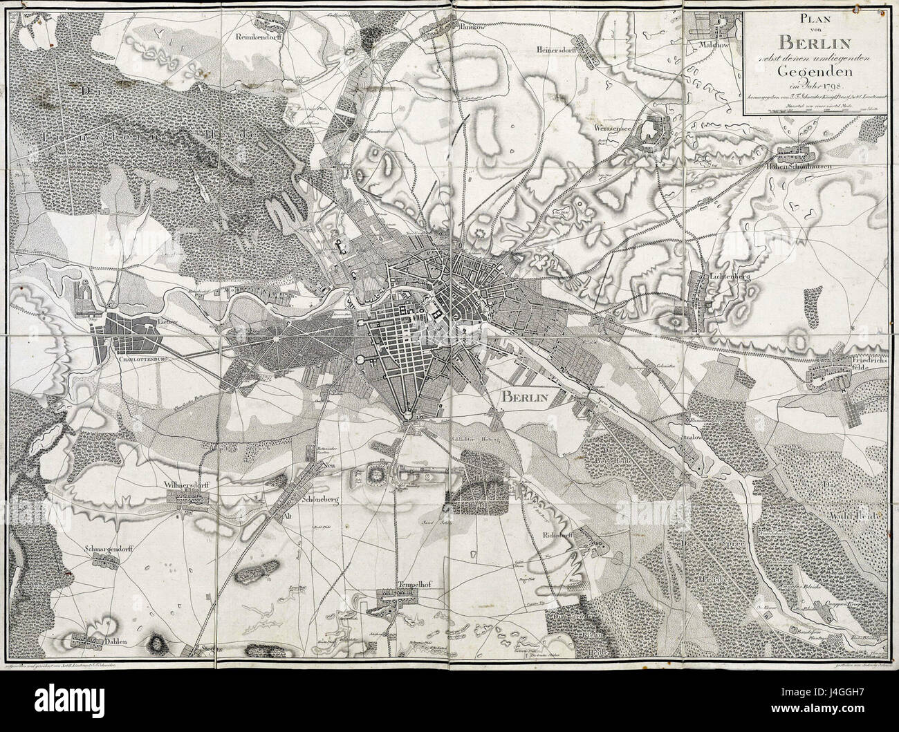 The 'Plan von Berlin' from 1798 is an early map detailing the layout of ...