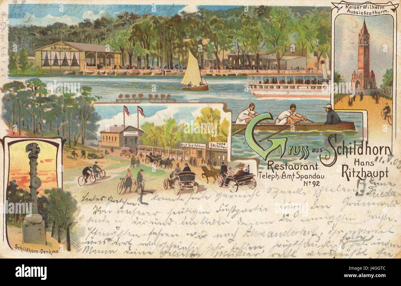 This historical postcard, dated 1902, features an image of the ...