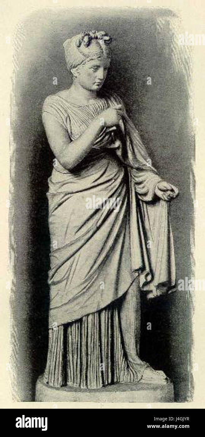 This statue represents a young Roman woman, showcasing classical Roman ...