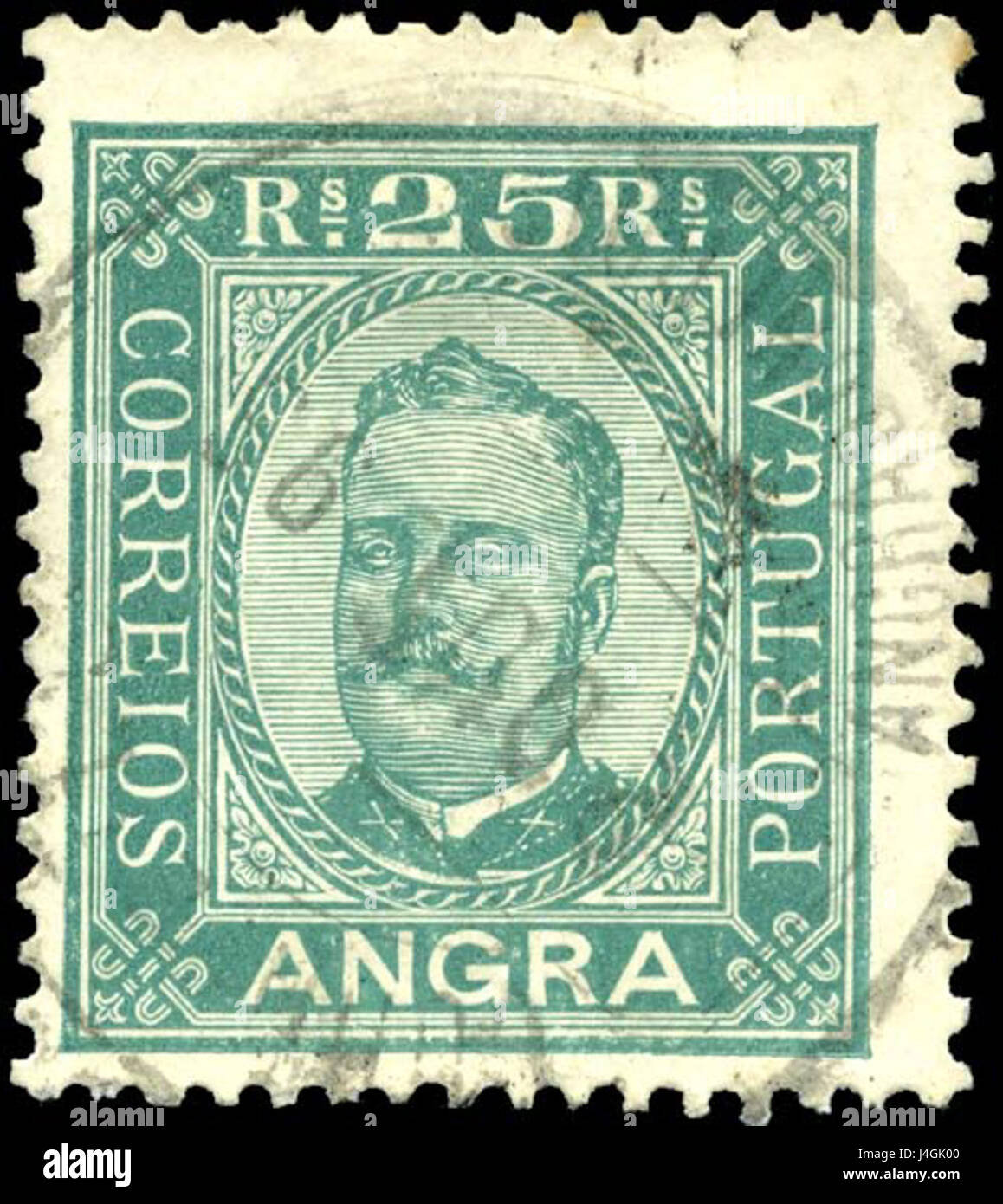 The 1892 Angra 25r stamp is a rare piece from the Azores postal history ...