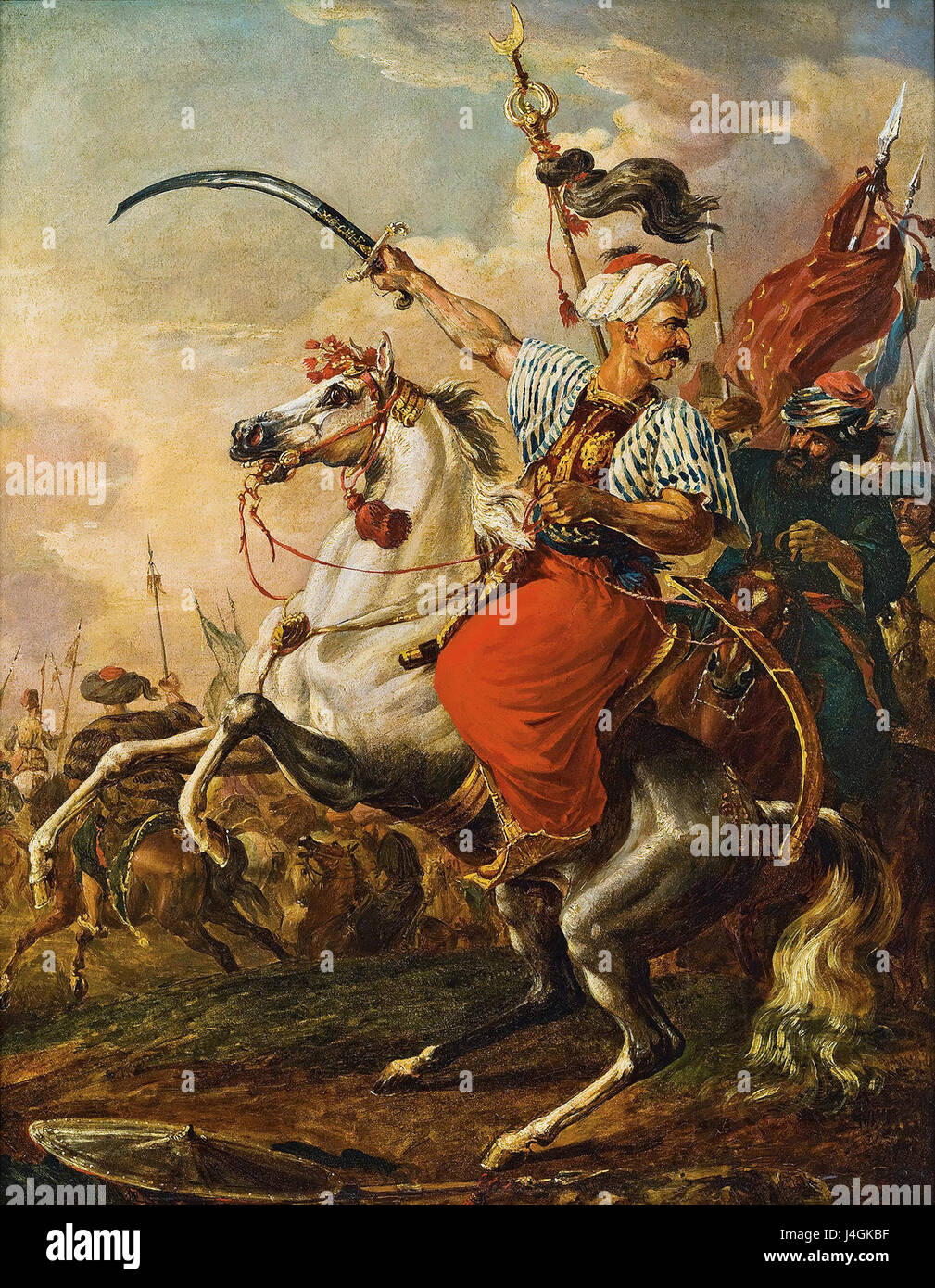 This refers to a scene depicting a Turkish battle, likely an artwork ...