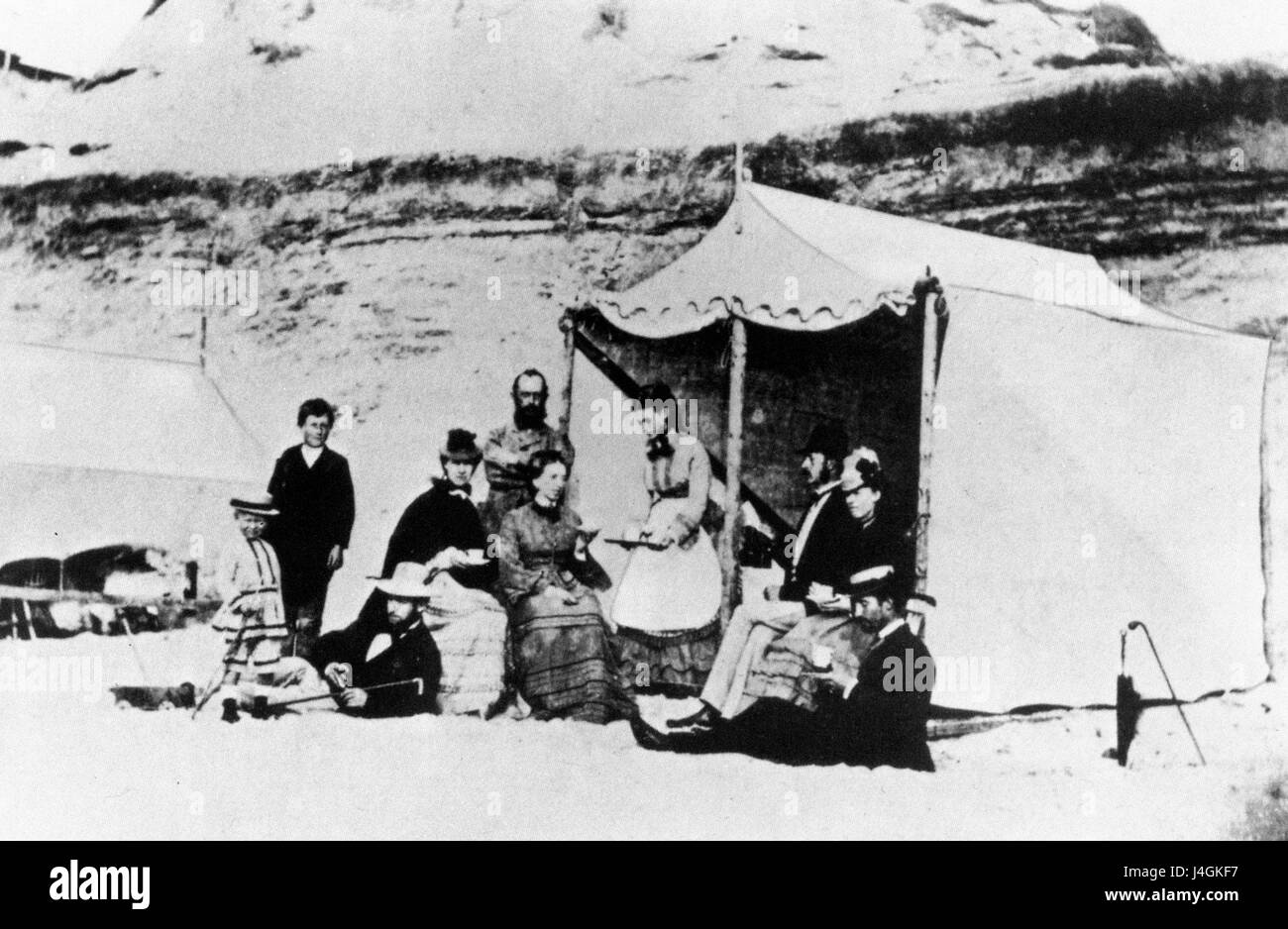 Shade on the beach Black and White Stock Photos & Images - Alamy