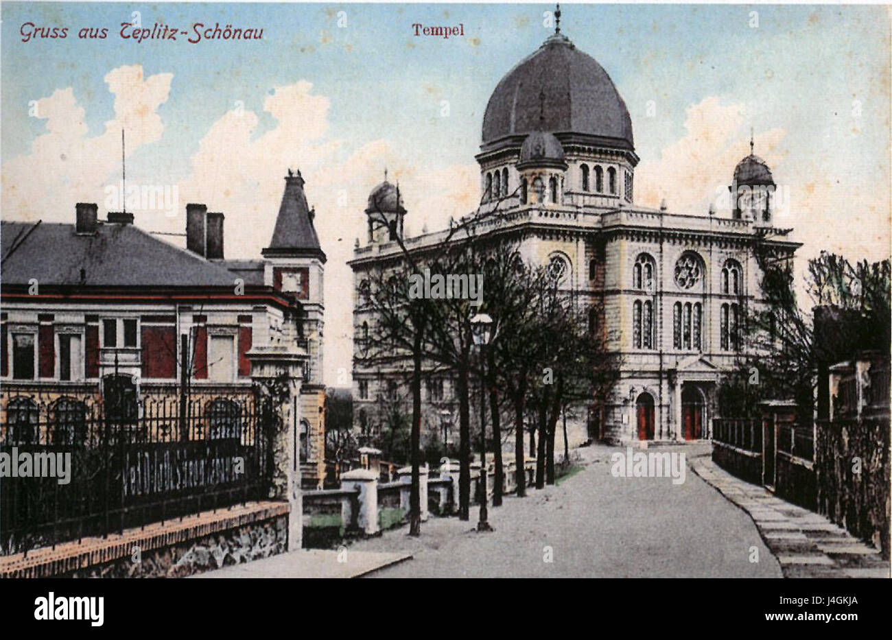 Synagogue in Teplitz (1900 Postcard Stock Photo - Alamy