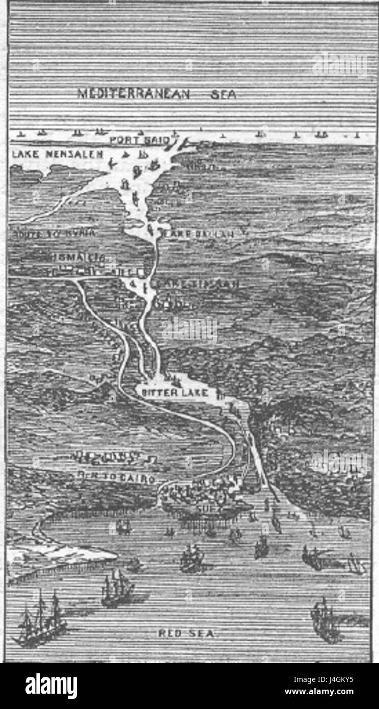 Map of suez canal Black and White Stock Photos & Images - Alamy