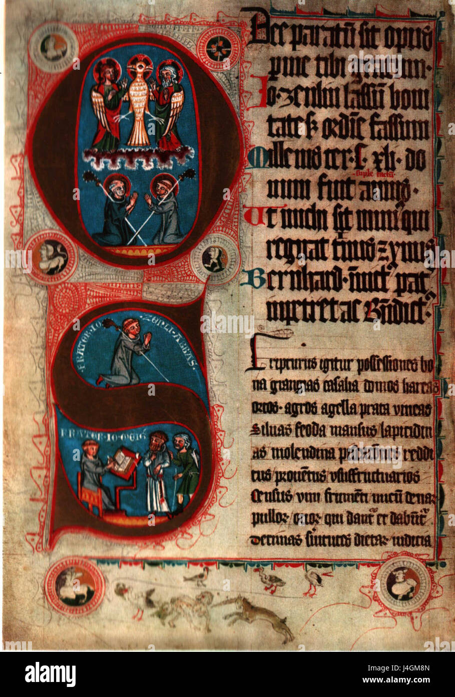A medieval inventory book from the Tennenbach Abbey, cataloging goods ...