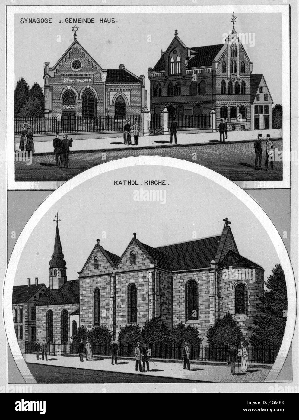 This image likely features the Herford Synagogue, an important Jewish ...