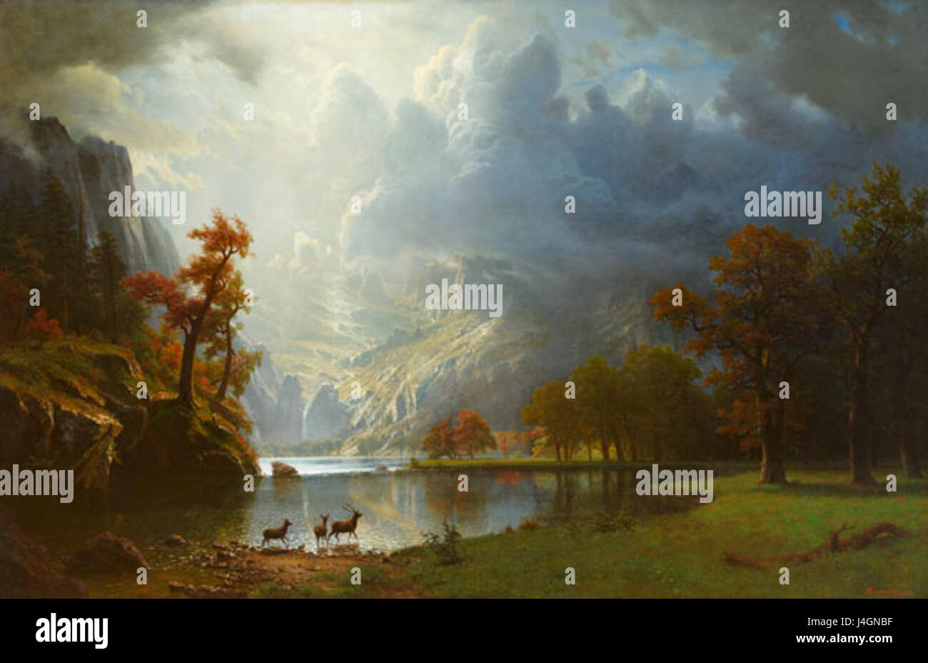 Sierra Nevada Morning oil 1870 Albert Bierstadt Stock Photo - Alamy