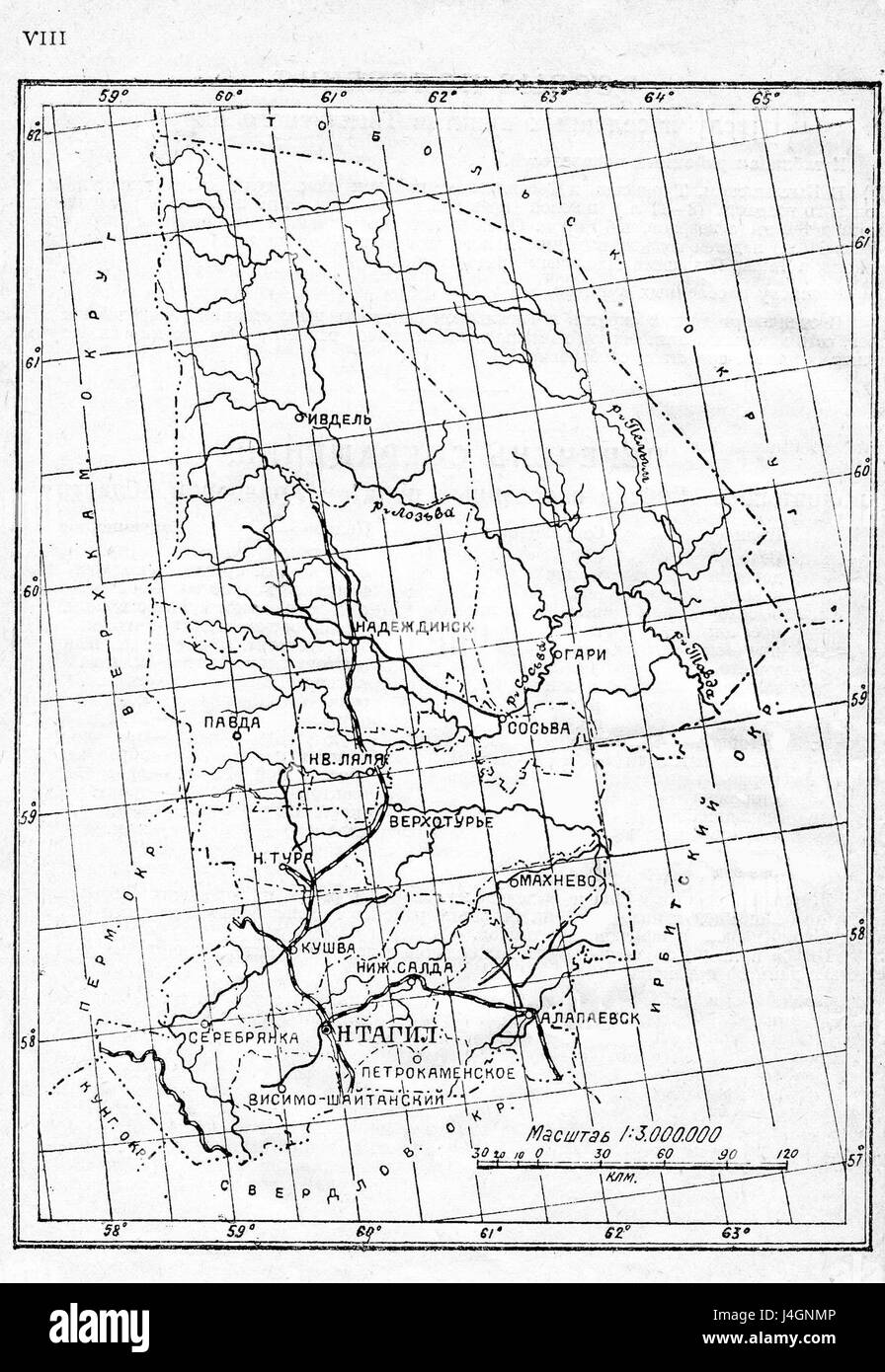 This map shows the Tagilskiy district of the Uralic region in the ...