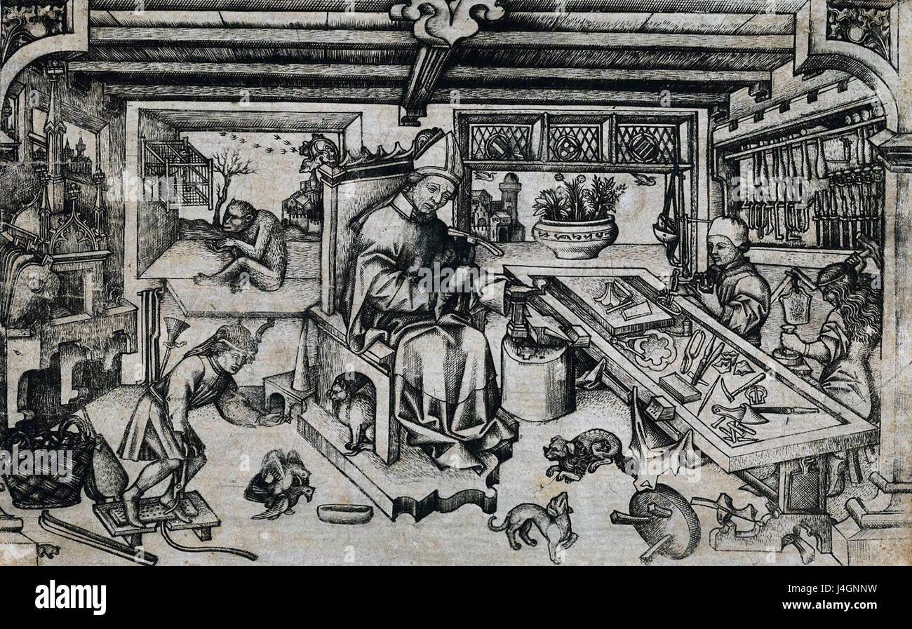 Saint Eligius in his workshop Stock Photo - Alamy