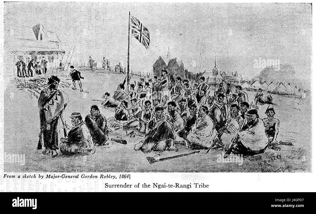 Surrender of the ngai te rangi tribe Stock Photo - Alamy