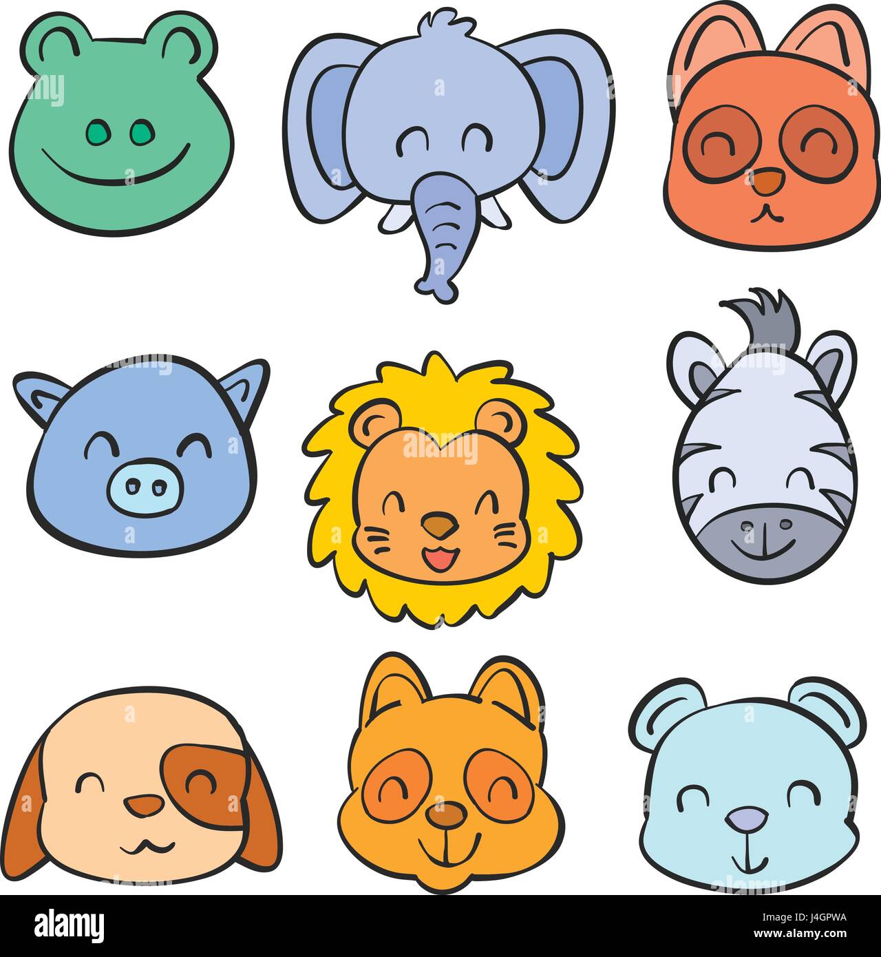 Collection stock animal hand draw doodles Stock Vector Image & Art - Alamy