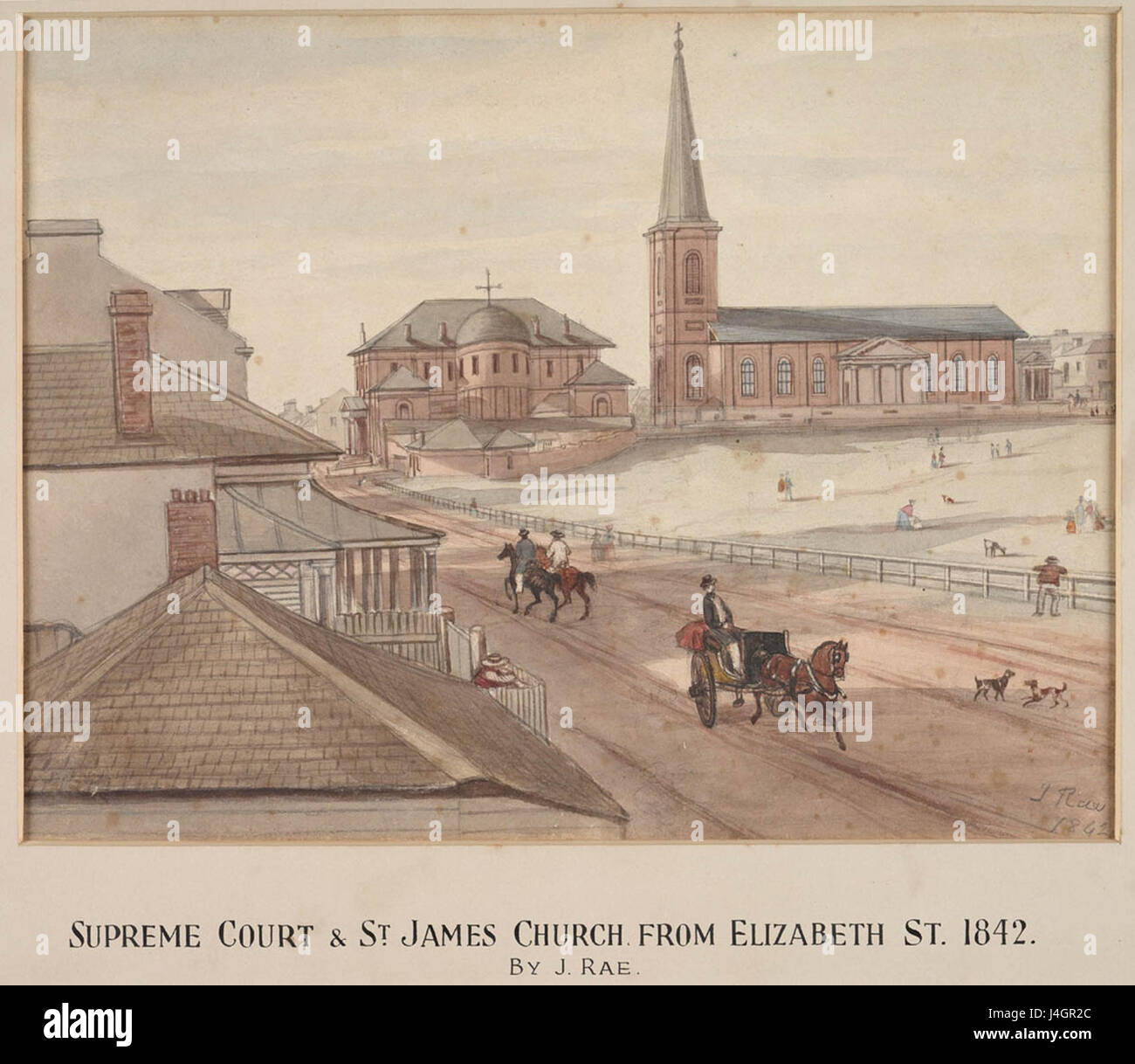 The Supreme Court and St. James Church in 1842, showcasing key ...