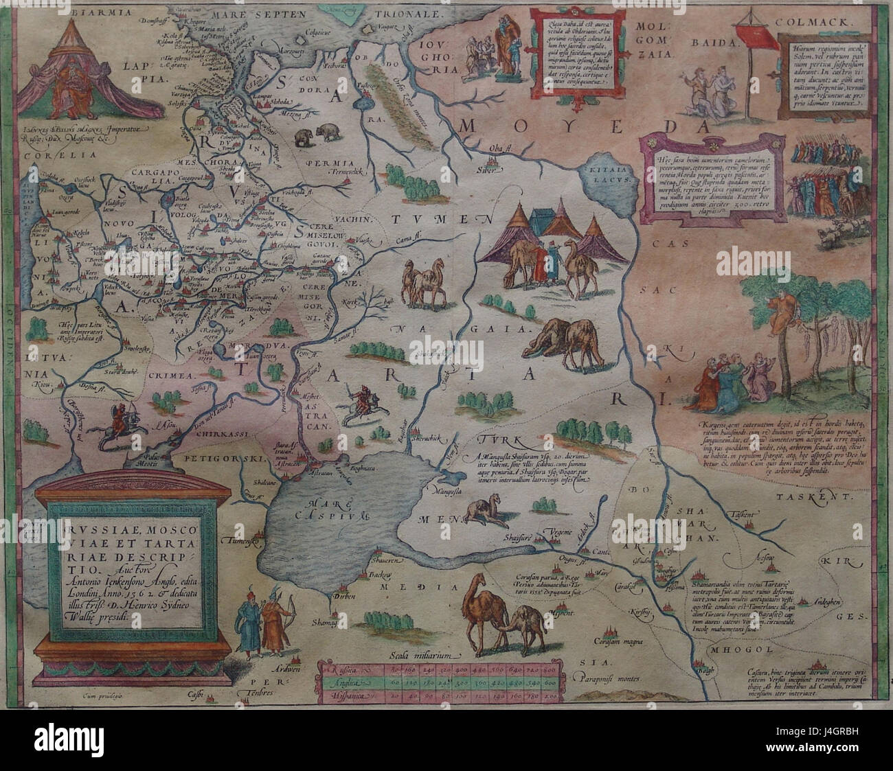 This map from Ortelius, created in 1575, depicts Russia with detailed ...