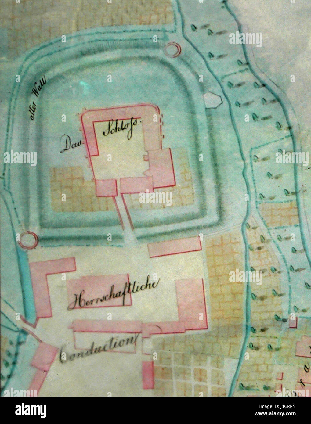 Schloss Rodenberg 1837 Plan Stock Photo - Alamy