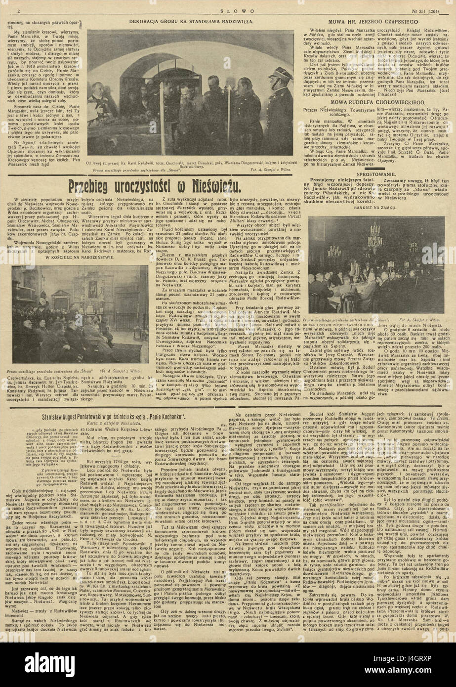 Slowo 1926, nr 251 Zjezd u Niaswizhy p 2 Stock Photo - Alamy
