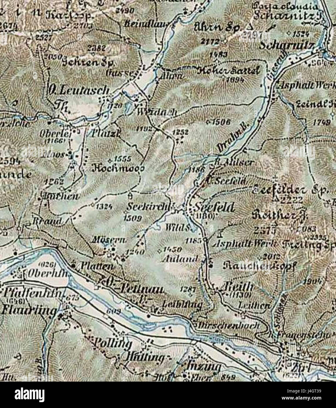 This map from 1887 represents the Seefelder Plateau, a region known for ...