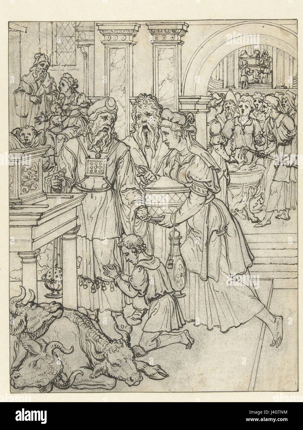 'Samuel en zijn ouders voor de hogepriester Eli' is a painting by Dirck ...