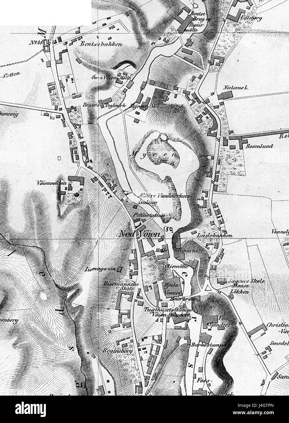 This title references a historical map of the Sagene area, dated to ...