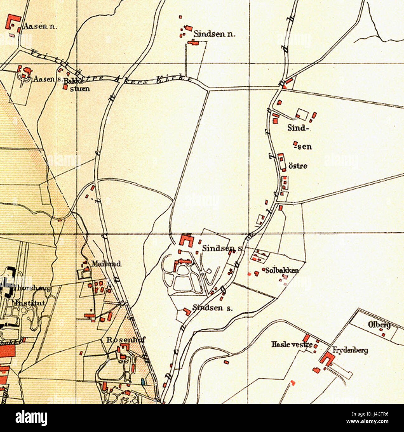 Sinsen kart 1887 Stock Photo - Alamy
