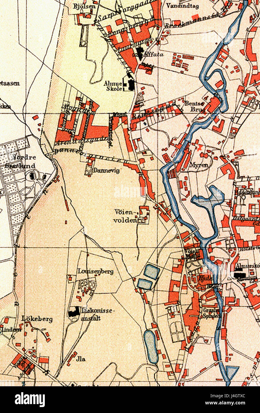 This is a historical map of Sagene, a district in Oslo, Norway, from ...
