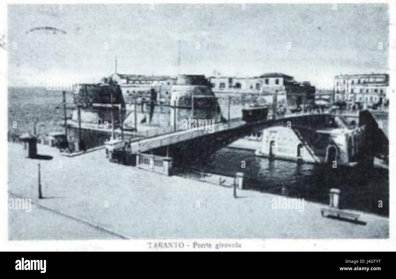 The 'Transito tram' in Taranto crosses the mobile bridge, showcasing ...