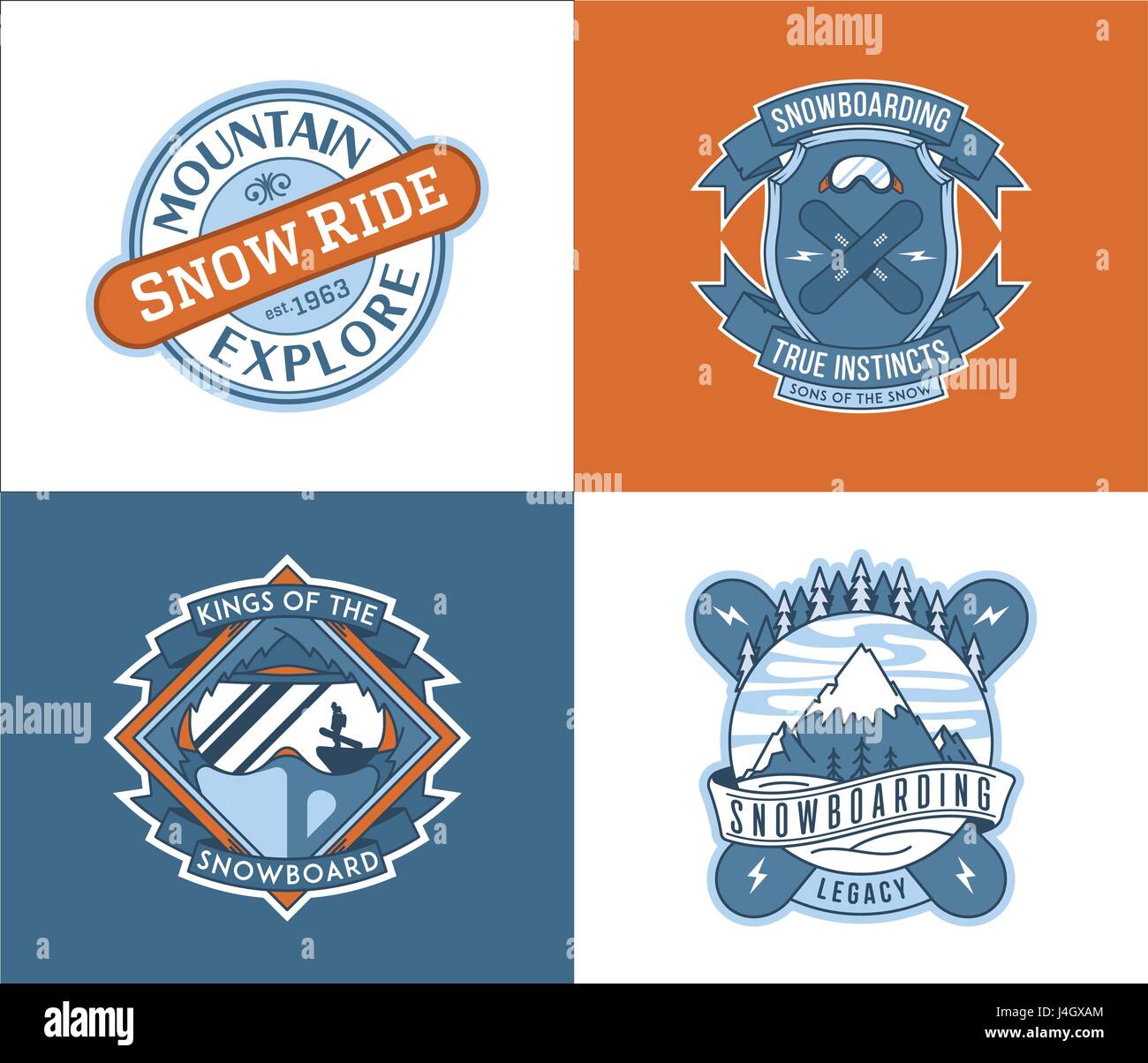 Snowboard competition hill Stock Vector Images - Alamy