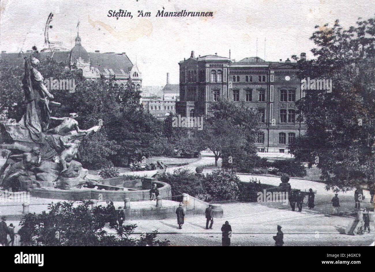 This is a photograph or postcard taken in Stettin (now Szczecin, Poland ...
