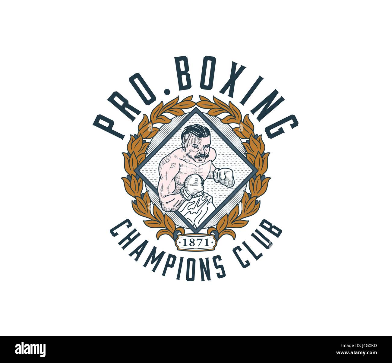 Vintage boxer portrait Stock Vector Images - Alamy