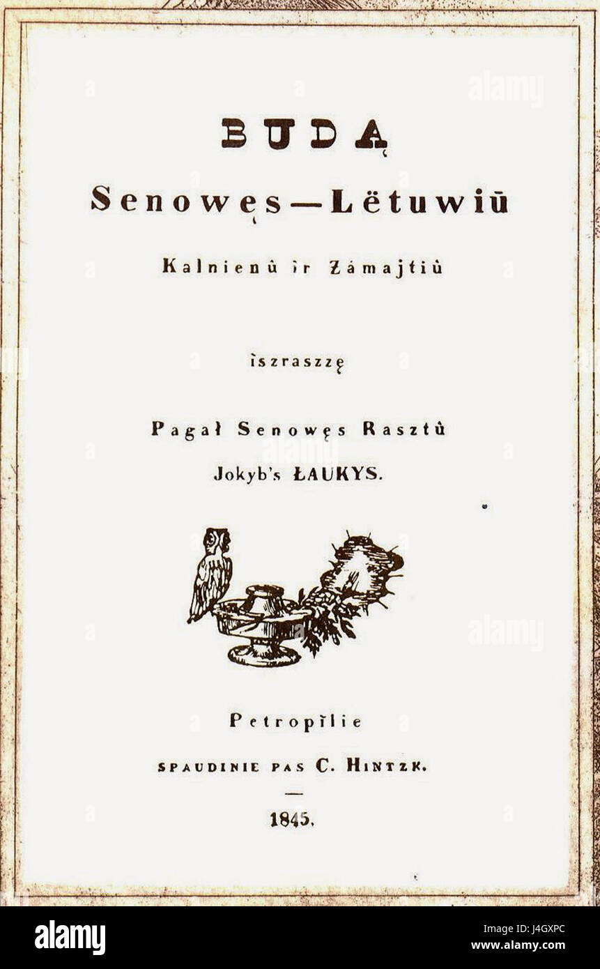 Simono Daukanto Budas senoves lietuviu kalnenu ir zemaiciu 1845 AD ...