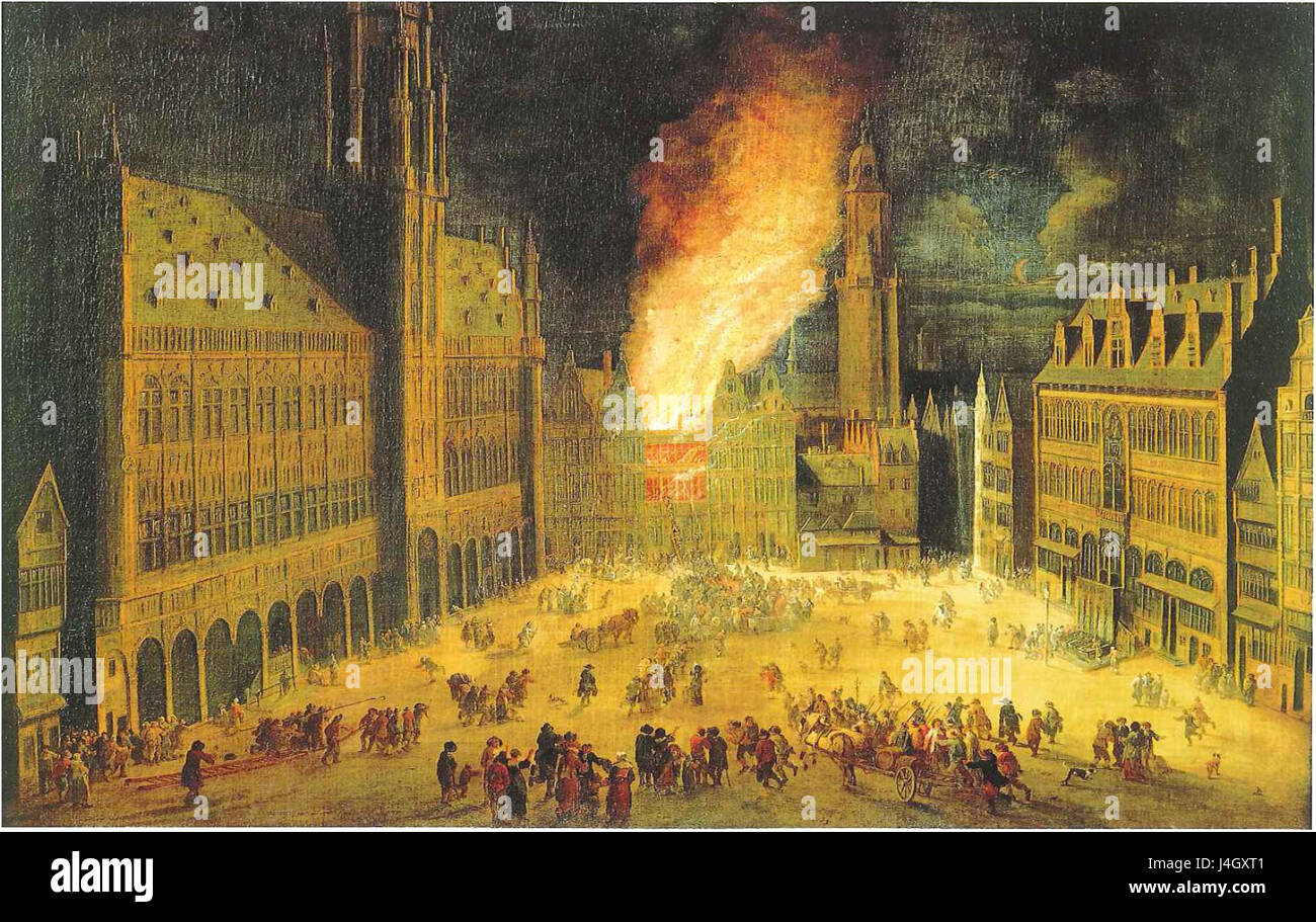 T. van Heil, Brand in De Wolf, 1690 Stock Photo - Alamy