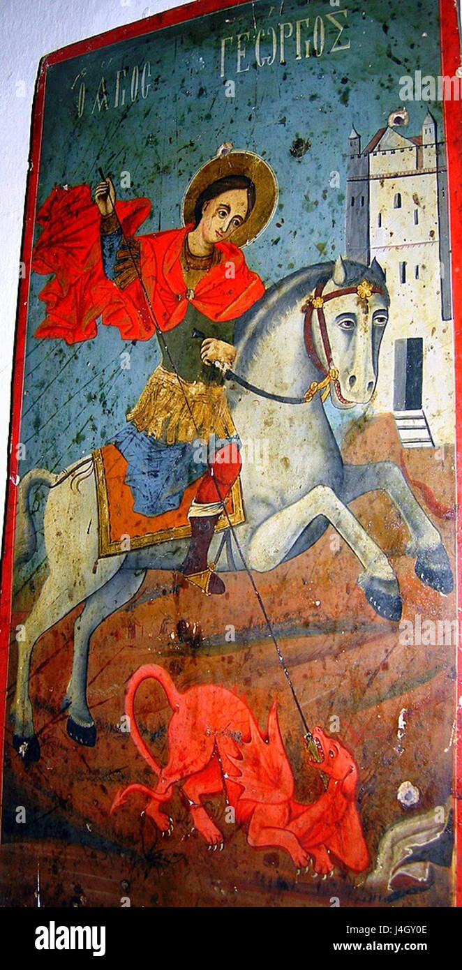 The 19th-century St. George icon, housed in St. Athanasius Church in ...