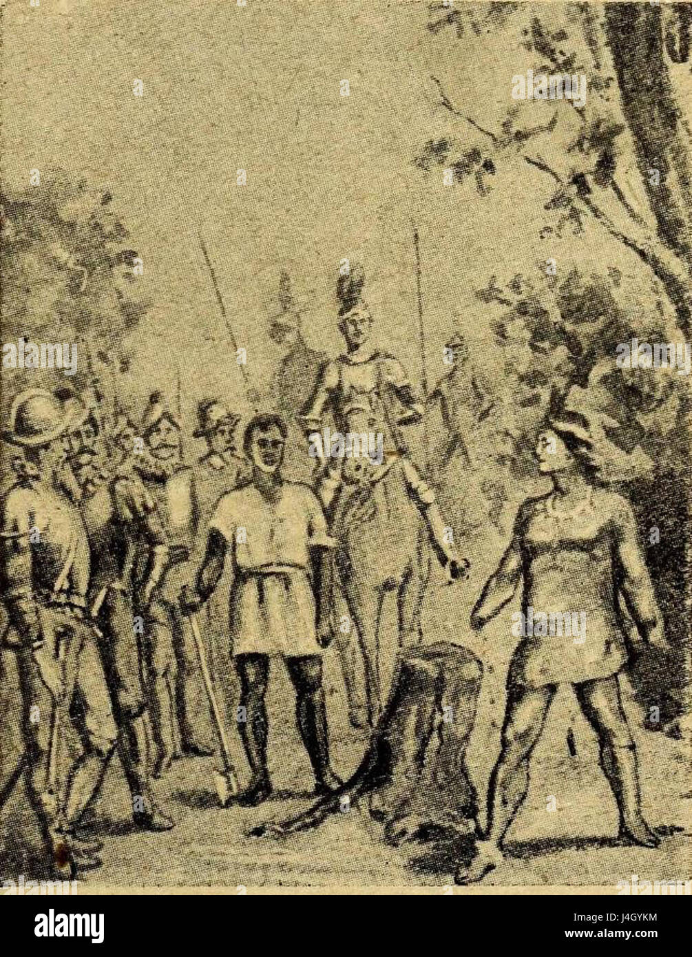 Depiction of Galvarino, a Mapuche warrior who fought against Spanish ...