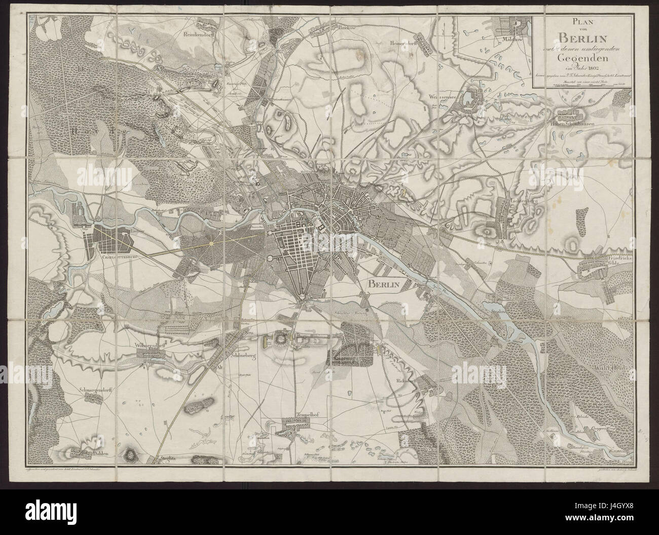 The 'Plan von Berlin' created by Schneider in 1802 depicts the layout ...