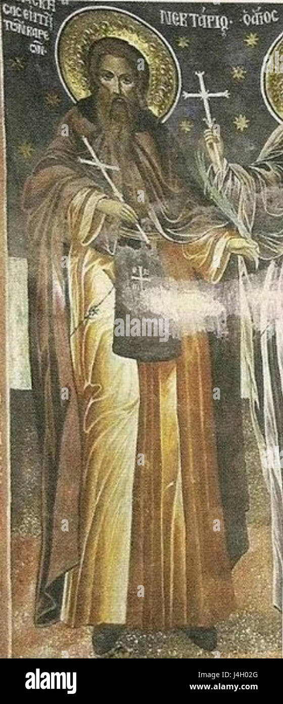 Saint Nectarius from Bitola Icon 1820 Stock Photo - Alamy