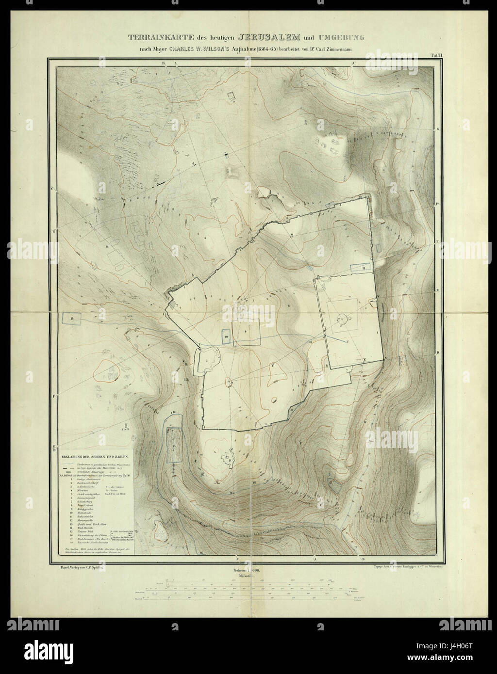 This map of Jerusalem and its surrounding area was created by Major ...