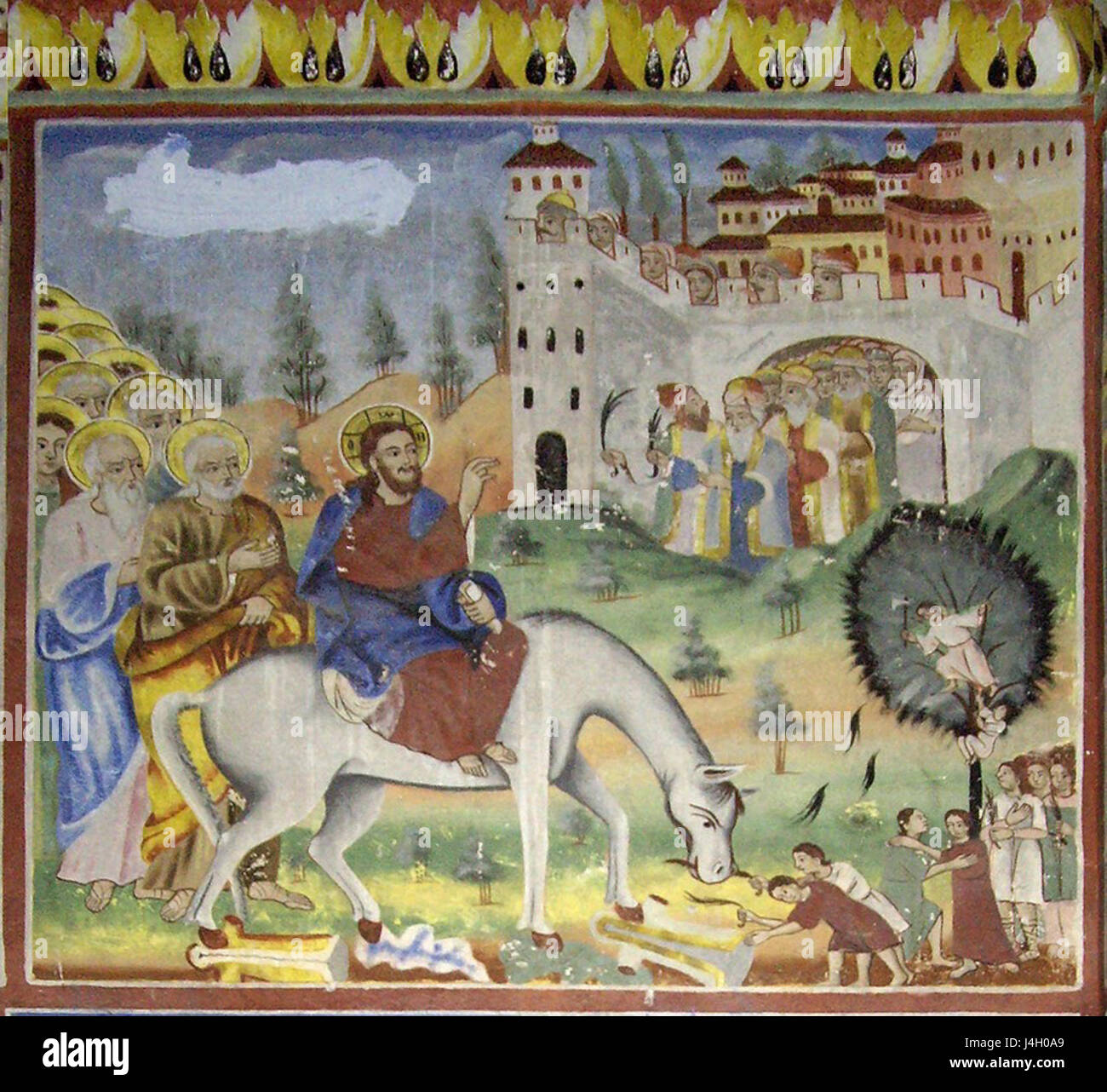 The Saint Demetrius Panorama Kalapot Fresco depicts scenes related to ...