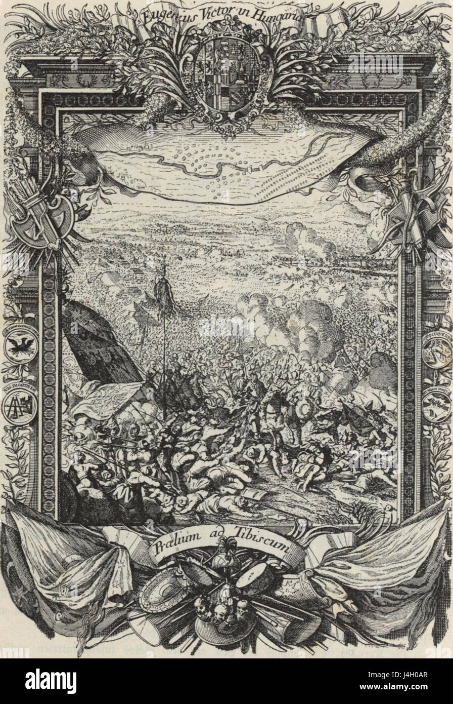 This historical scene, known as the Battle of Zenta, depicts Eugene of ...