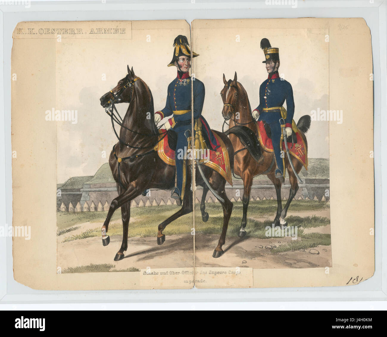 Staabs und Ober Officier des Sapeurs Corps en parade (NYPL b14896507 ...