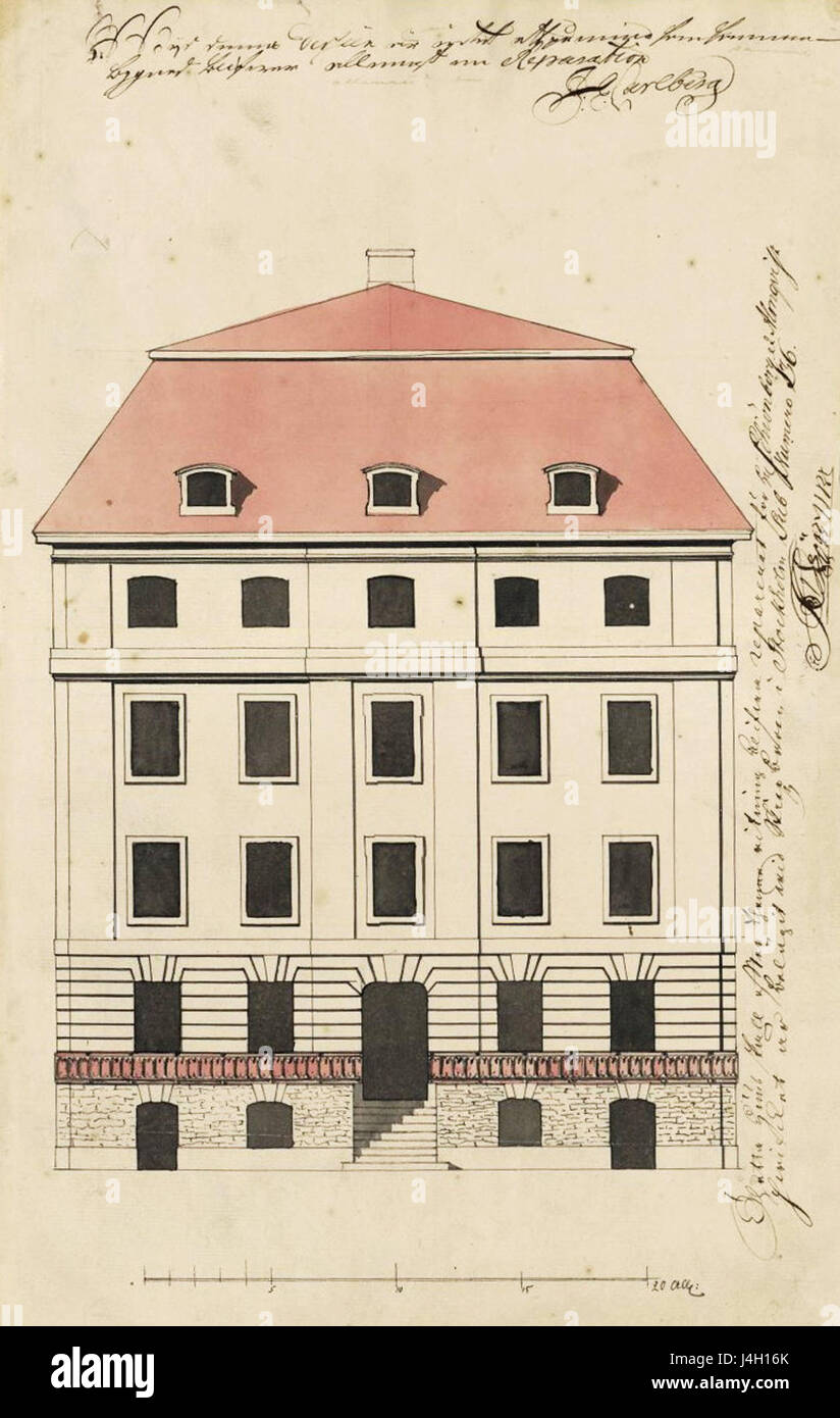 Skeppsbron 46 is a historical drawing from 1742, depicting the ...