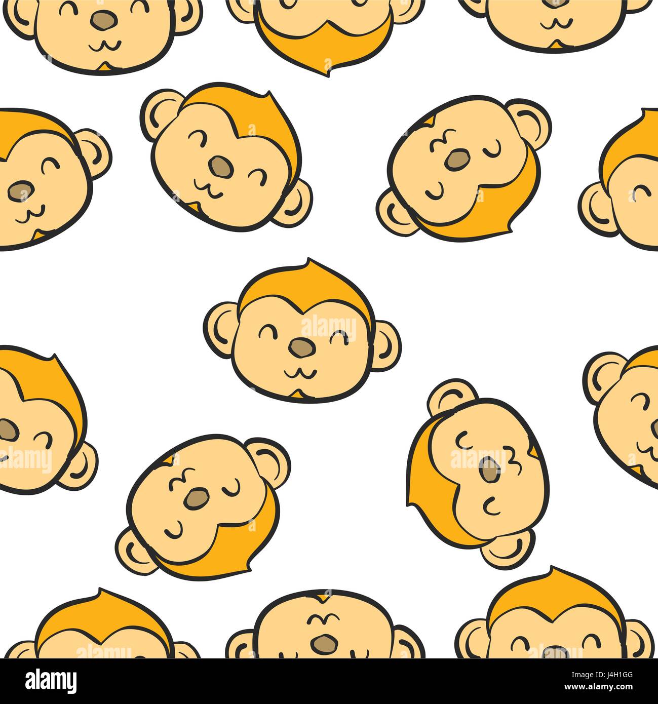 Doodle of animal monkey collection Stock Vector Image & Art - Alamy